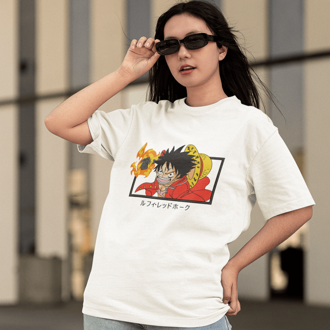 One Piece Luffy Red Hawk Tişört