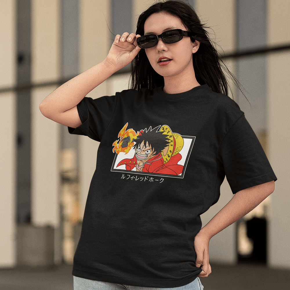 One Piece Luffy Red Hawk Tişört