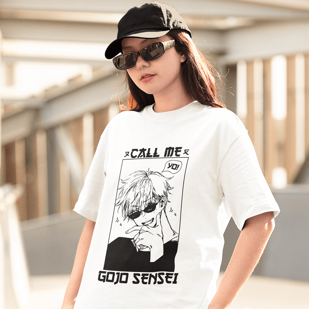 Gojo Call Me Beyaz Tişört