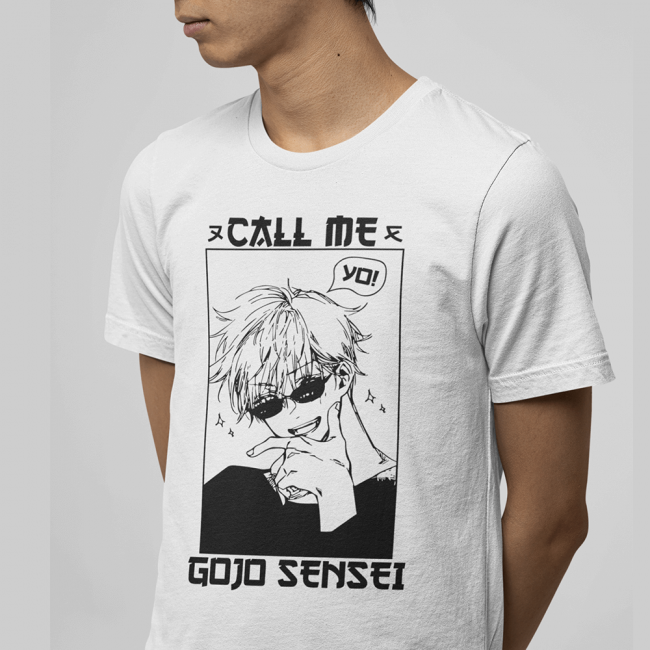 Gojo Call Me Beyaz Tişört